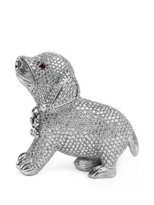 ASHNA MEHTA Diamond Dog Bag Charm - Silver