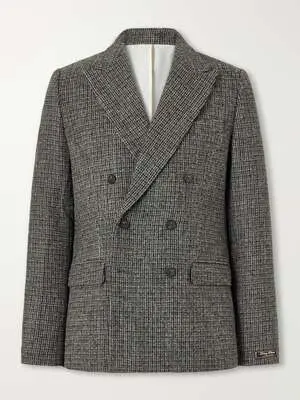 A KIND OF GUISE Double-breasted Virgin Wool-tweed Blazer - Gray