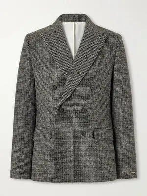 A KIND OF GUISE Double-breasted Virgin Wool-tweed Blazer - Gray