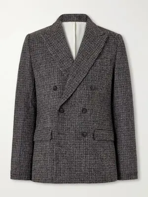A KIND OF GUISE Double-breasted Virgin Wool-tweed Blazer - Gray
