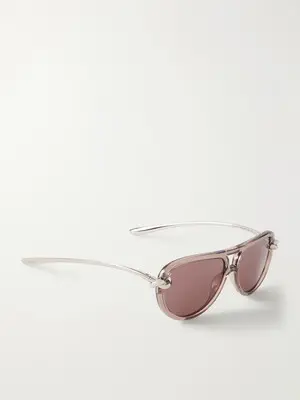 Bottega Veneta New Knot Aviator-style Silver-tone Sunglasses