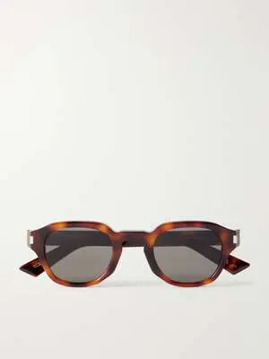 Saint Laurent Sl 946 Round-frame Recycled Acetate Sunglasses - Brown