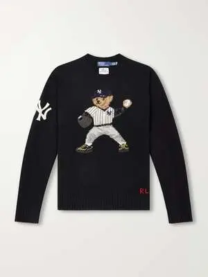 Polo Ralph Lauren Mlb Intarsia Wool Sweater - Black