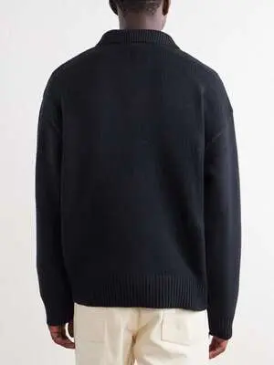 Polo Ralph Lauren Mlb Logo-intarsia Wool And Cashmere-blend Polo Shirt