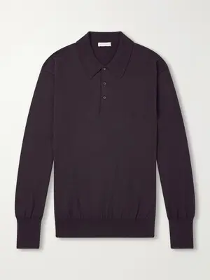 KAPTAIN SUNSHINE Wool And Cotton-blend Polo Shirt
