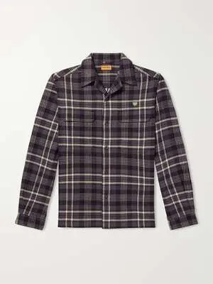 HUMAN MADE Camp-collar Checked Cotton-flannel Shirt - Gray
