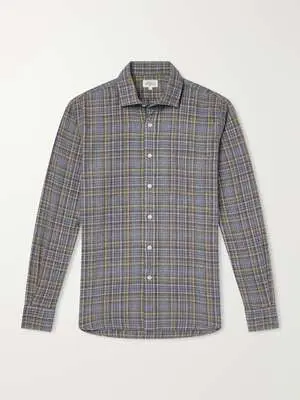 Hartford Paul Checked Cotton-flannel Shirt - Gray