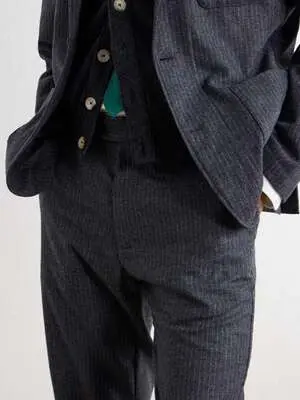 Hartford Taylor Tapered Pinstriped Wool-blend Trousers
