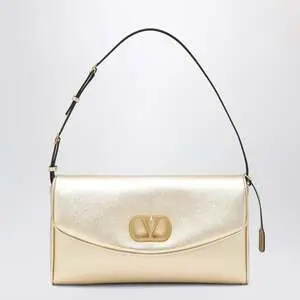 Valentino Garavani Gold-tone Vlogo Signature Bag With Metallic Finish - Silver