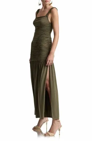 Avec Les Filles Shirred Dress
