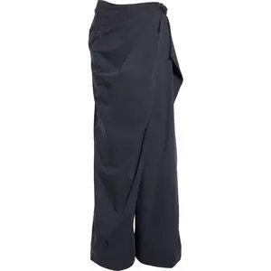 JW Anderson Fold Over Twist Wide Leg Trousers - Navy