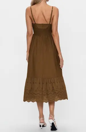 Cupshe Eyelet Sleeveless Midi Dress