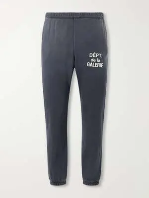 GALLERY DEPT. Logo-embroidered Straight-leg Cotton-jersey Sweatpants - Gray