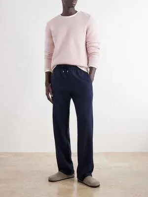 GOD'S TRUE CASHMERE Straight-leg Cashmere-twill Drawstring Trousers