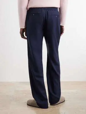 GOD'S TRUE CASHMERE Straight-leg Cashmere-twill Drawstring Trousers
