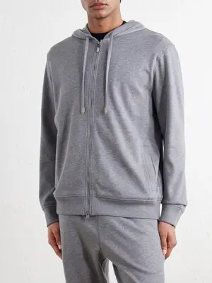 Canali Hooded Cotton-blend Jersey Sweatshirt