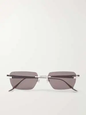 Cartier Motif De Square-frame -tone Titanium Sunglasses - Silver