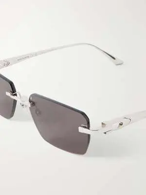 Cartier Motif De Square-frame -tone Titanium Sunglasses