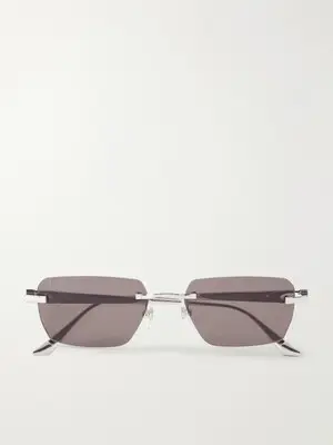 Cartier Motif De Square-frame -tone Titanium Sunglasses - Silver