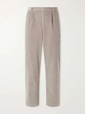 Frescobol Carioca Aldo Straight-leg Cotton-blend Corduroy Trousers - Beige