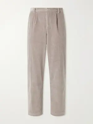 Frescobol Carioca Aldo Straight-leg Cotton-blend Corduroy Trousers - Neutrals