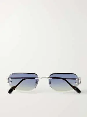 Cartier Motifs De Square-frame -tone Sunglasses - Silver