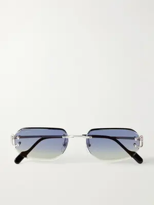 Cartier Motifs De Square-frame -tone Sunglasses - Silver