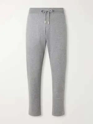Canali Straight-leg Cotton-blend Jersey Sweatpants - Gray