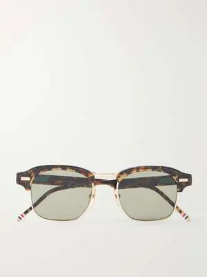 Thom Browne D-frame Acetate And Gold-plated Titanium Sunglasses - Tortoiseshell
