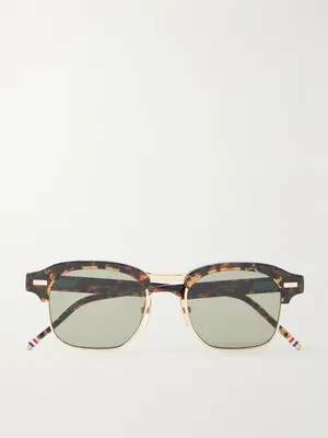 Thom Browne D-frame Acetate And Gold-plated Titanium Sunglasses - Tortoiseshell