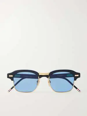 Thom Browne D-frame Acetate And Gold-plated Titanium Sunglasses - Black