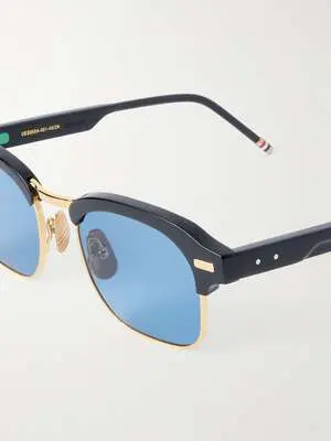 Thom Browne D-frame Acetate And Gold-plated Titanium Sunglasses