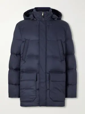 Canali Hooded Down Jacket - Blue