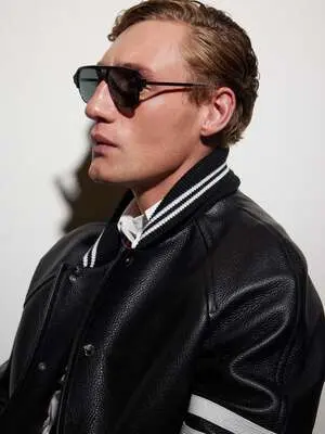 Thom Browne Aviator-style Acetate And Titanium Sunglasses