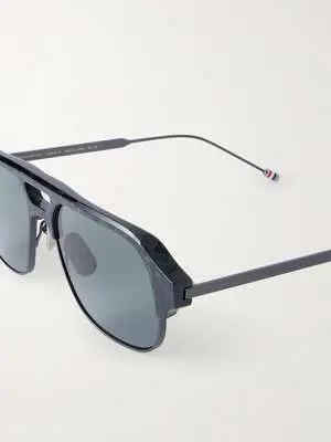 Thom Browne Aviator-style Acetate And Titanium Sunglasses