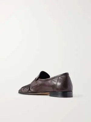 THE ROW Gathered Leather Loafers