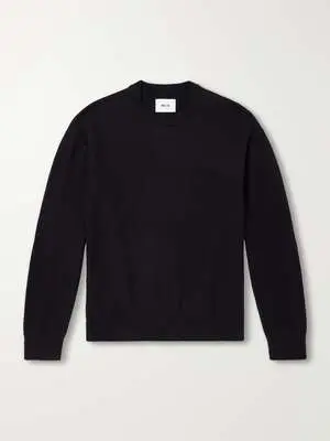 Nn07 Jasper 60062 Felted Wool Sweater - Black