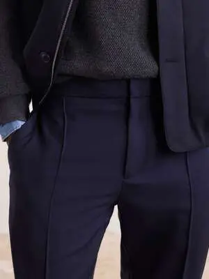 Zegna Tapered Pleated Wool-canvas Trousers