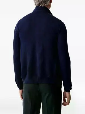 TRUSSARDI Zip-up Textured-knit Cardigan