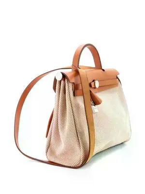 Hermès Herbag Zip Criss Viking Toile And Leather 31 Shoulder Bag - Neutrals