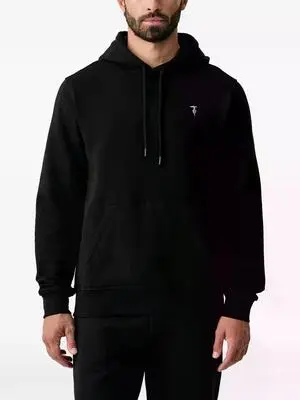 TRUSSARDI Logo-embroidered Drawstring Hoodie - Black