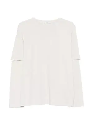 AGOLDE Lois Layered-sleeve T-shirt - Neutrals