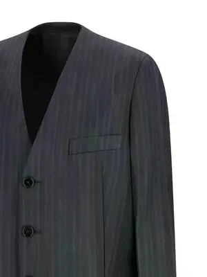 JIL SANDER Pinstripe Collarless Jacket