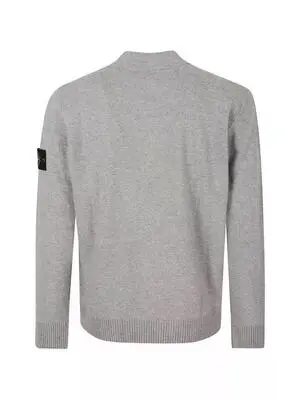 Stone Island Logo-patch Virgin Wool Polo Shirt - Grey