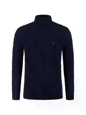 Polo Ralph Lauren Cable Wool-cashmere Roll Neck Jumper - Blue