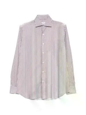 ALESSANDRO GHERARDI Striped Cotton Shirt - Brown