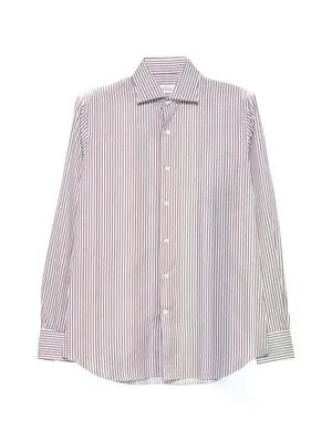 ALESSANDRO GHERARDI Striped Cotton Shirt - Brown