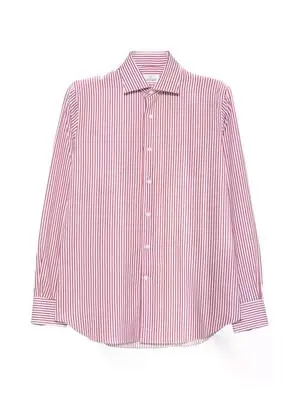 ALESSANDRO GHERARDI Stripe-print Cotton Shirt - Red
