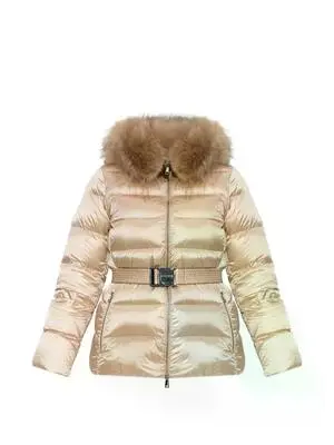 Moncler Cupidones Belted Puffer Jacket - Neutrals