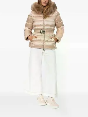 Moncler Cupidones Belted Puffer Jacket - Neutrals